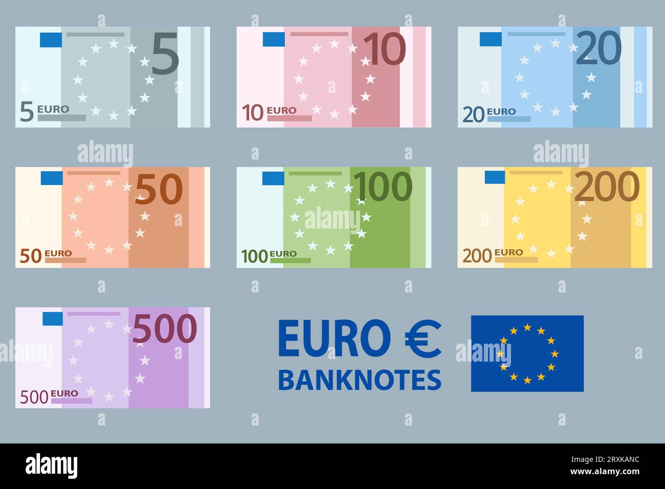 20 twenty 10 ten 5 five euro pile Stock Vector Images - Alamy