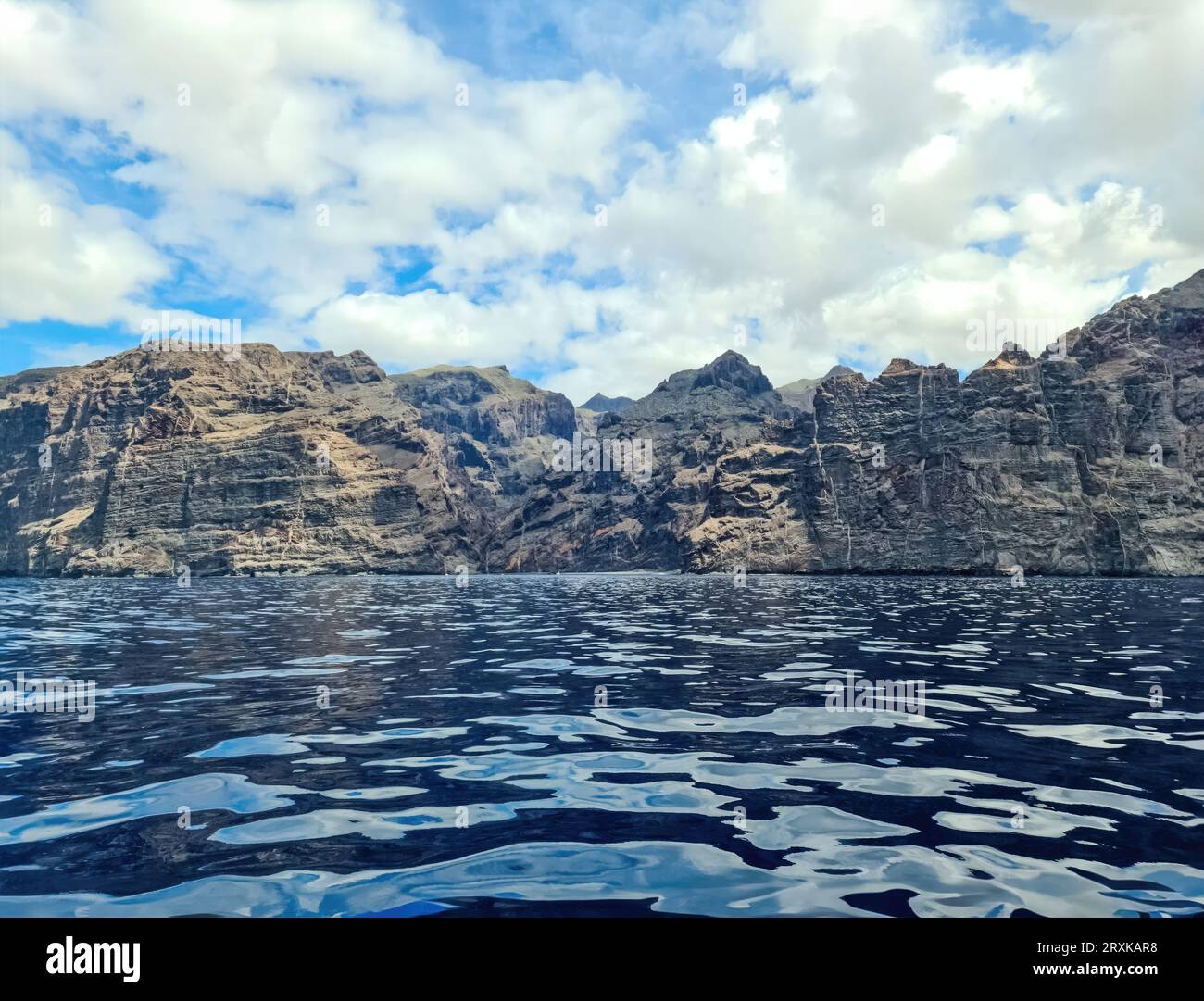 The mighty cliffs of Los Gigantes on the Canary Island of Tenerife ...