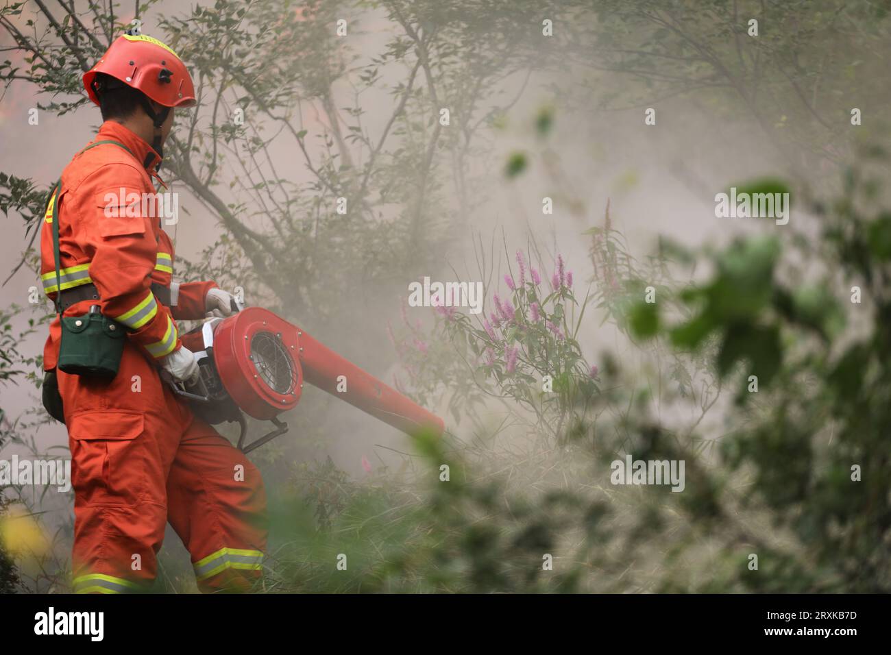 CHENGDE, CHINA - SEPTEMBER 25, 2023 - Firefighters perform a fire ...