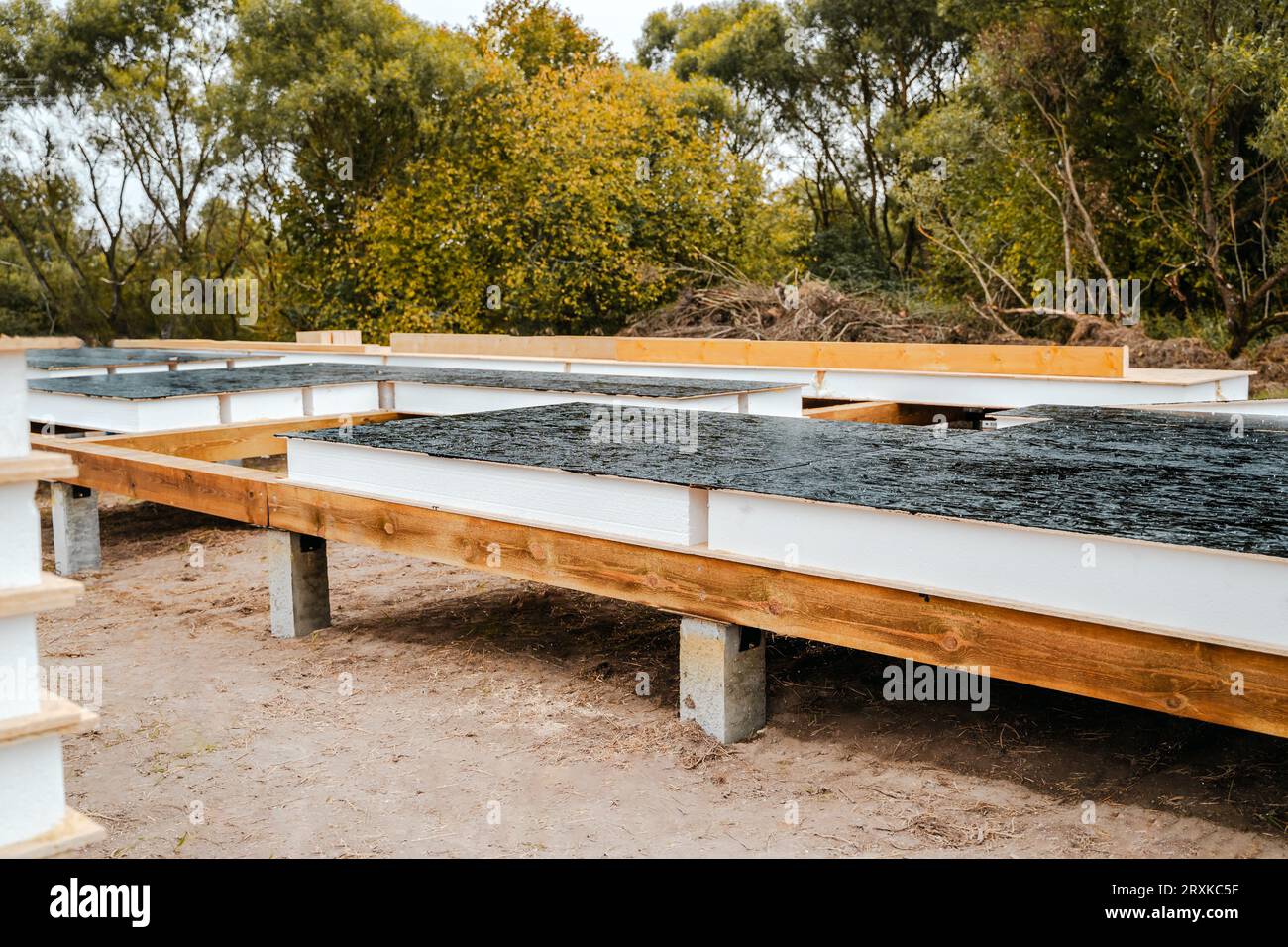 Building construction of wooden frame house made of SIP structural ...