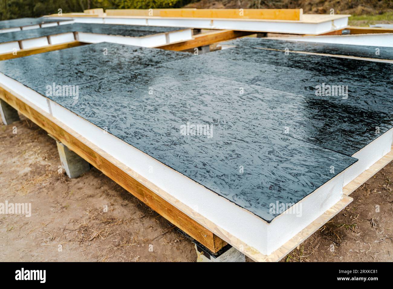 Building construction of wooden frame house made of SIP structural ...