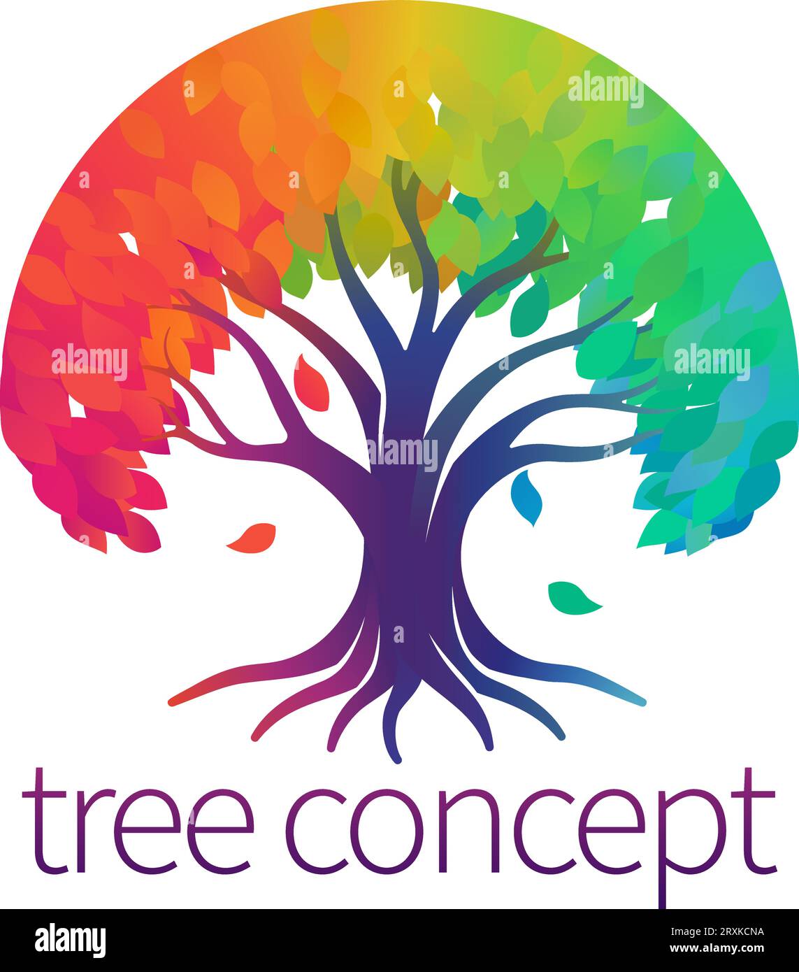 Rainbow Tree Abstract Stylised Concept Design Icon Stock Vector Image ...