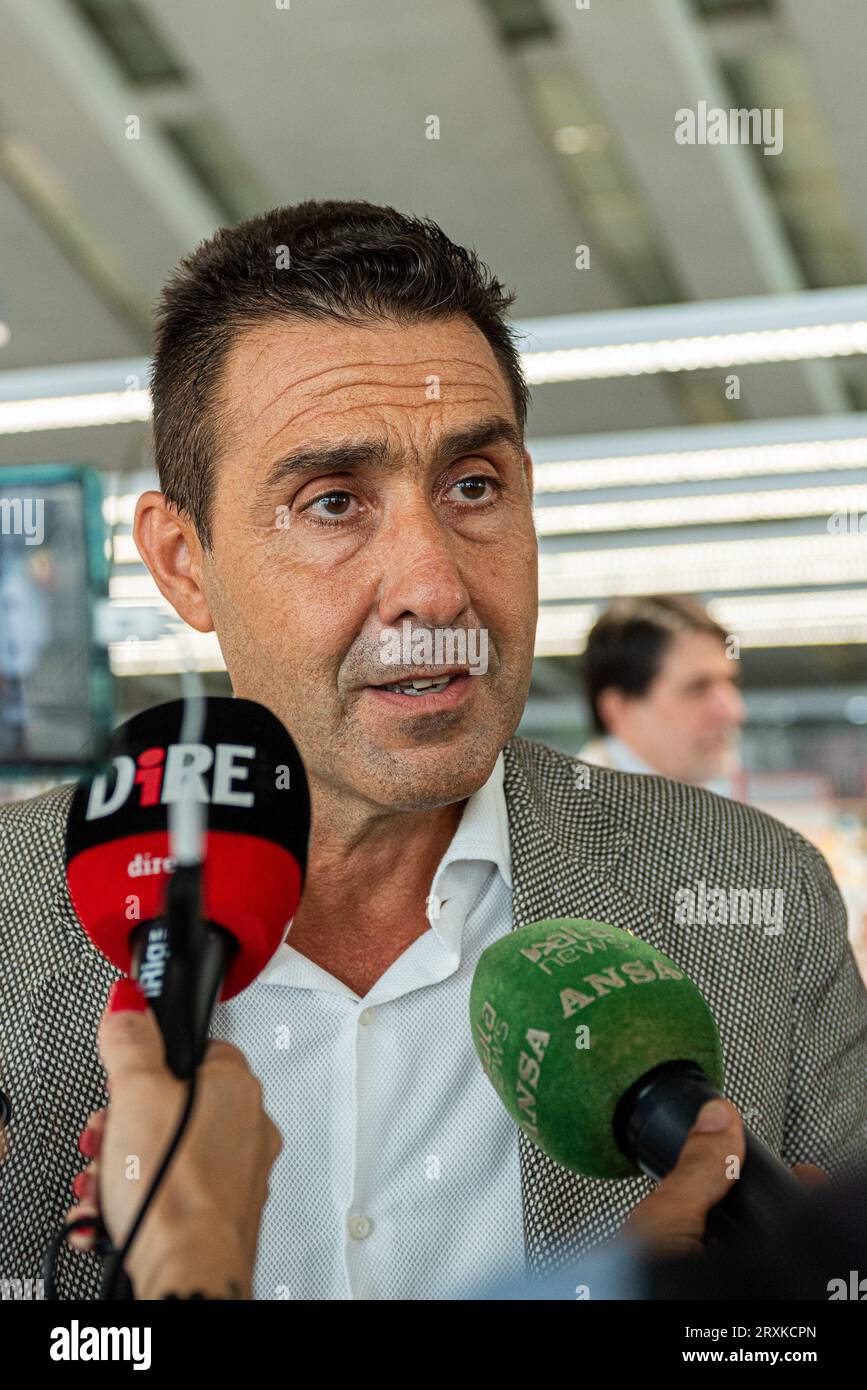 Italian Army General Roberto Vannacci speaks to the press during the ...