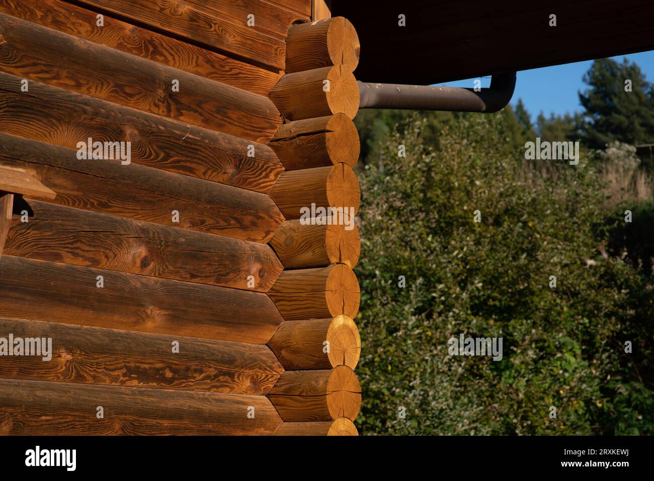 wooden building, with construction details and facade with exposed ...