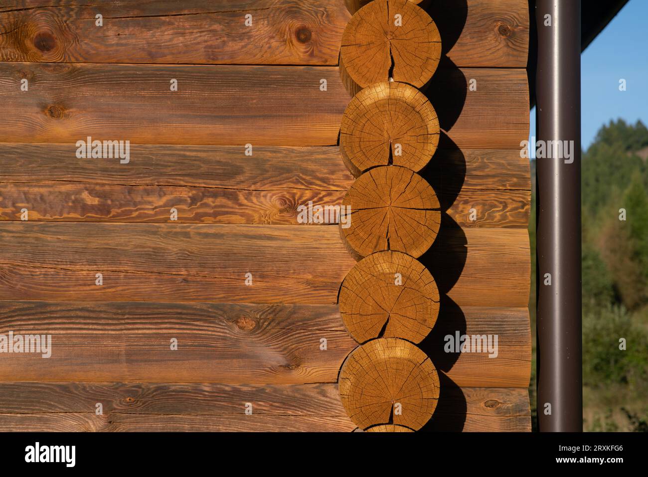 wooden building, with construction details and facade with exposed ...