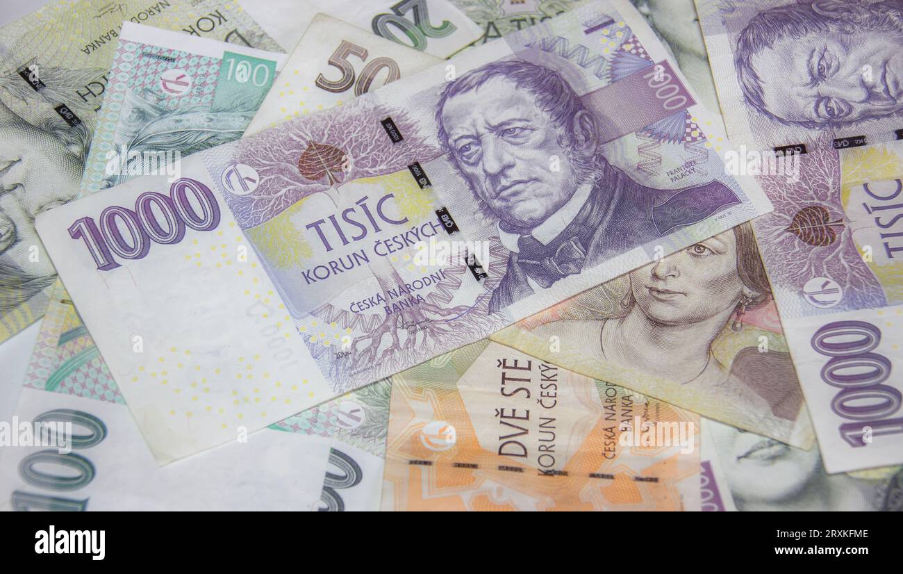 Czech cash money close-up background. Czech Crown. Ceska koruna Stock ...