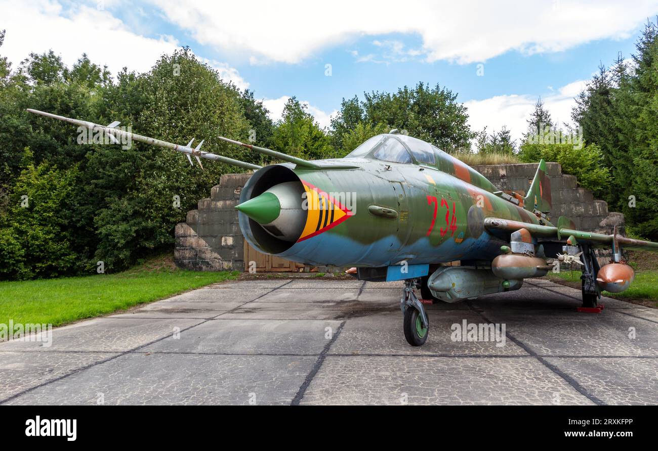 Cold War era East German Air Force (NVA) Sukhoi Su-22 Fitter fighter ...