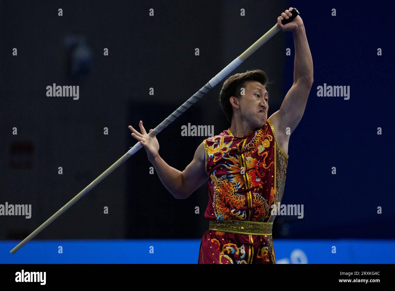 Thailand's Pitaya Yangrungrawin performs at the Wushu Men's Nangun ...