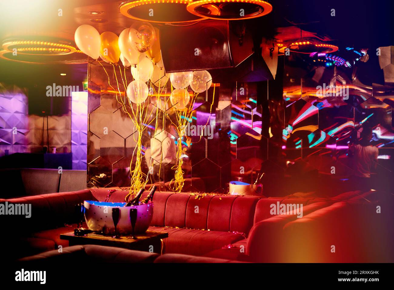 Balloons in nightclub Stock Photo - Alamy