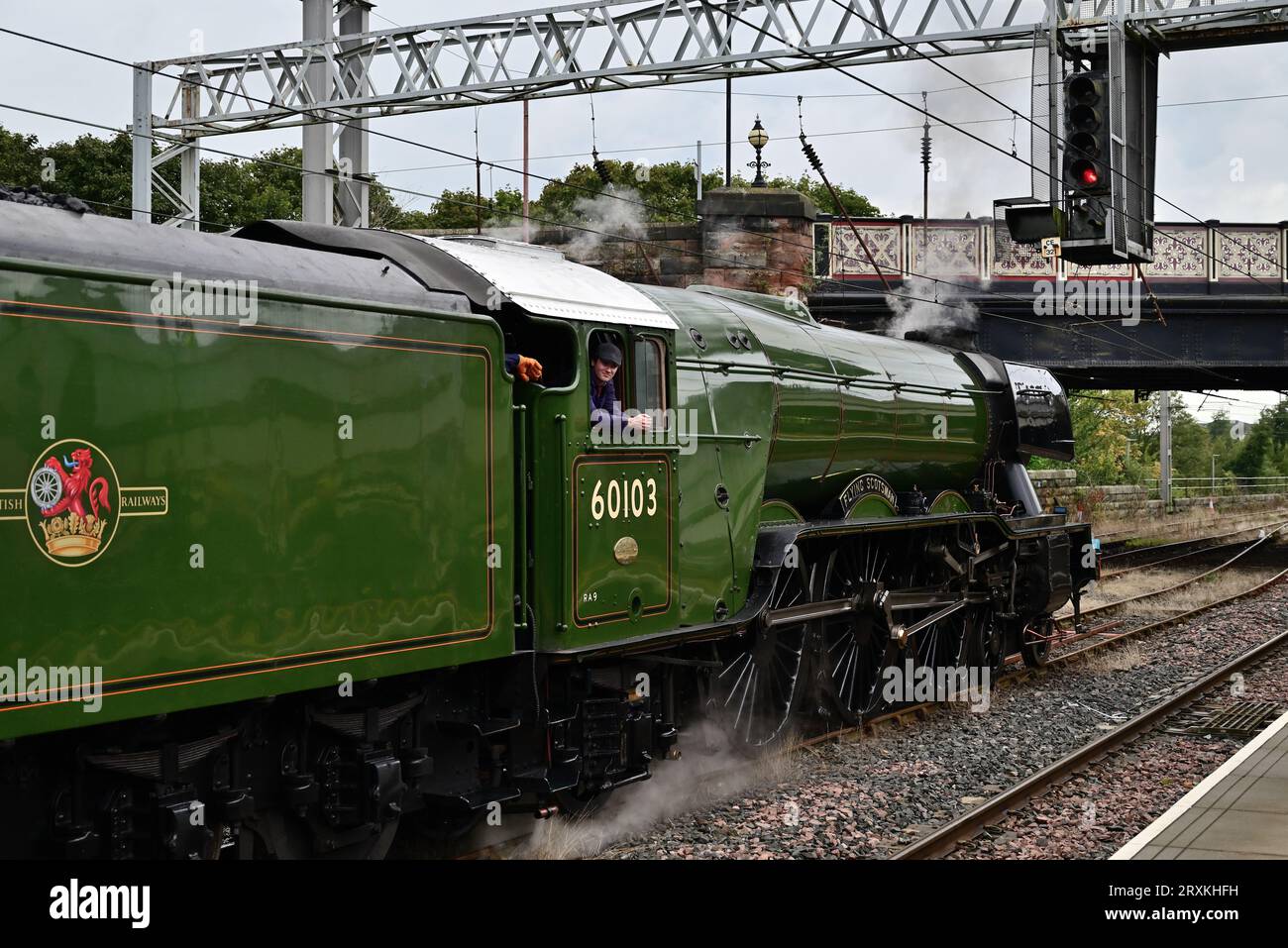 Celebrity Class A3 steam locomotive No 60103 Flying Scotsman waiting at ...