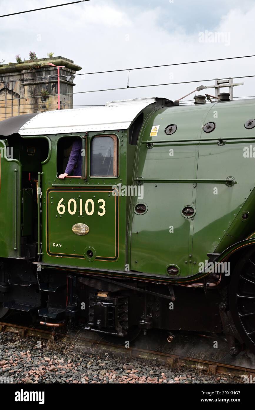 Celebrity Class A3 steam locomotive No 60103 Flying Scotsman waiting at ...