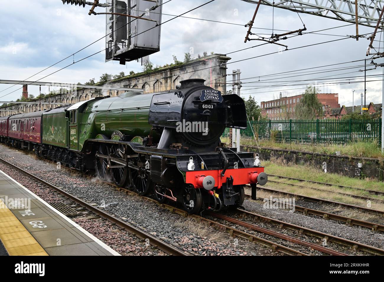 Celebrity Class A3 steam locomotive No 60103 Flying Scotsman waiting at ...