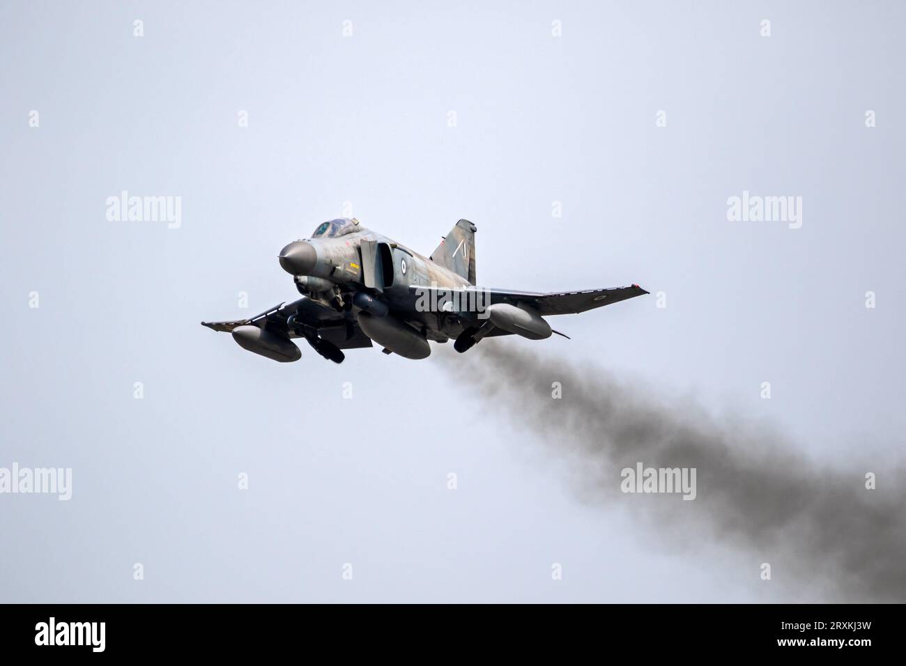 Hellenic (Greek) Air Force F-4 Phantom II fighter jet in flight over ...