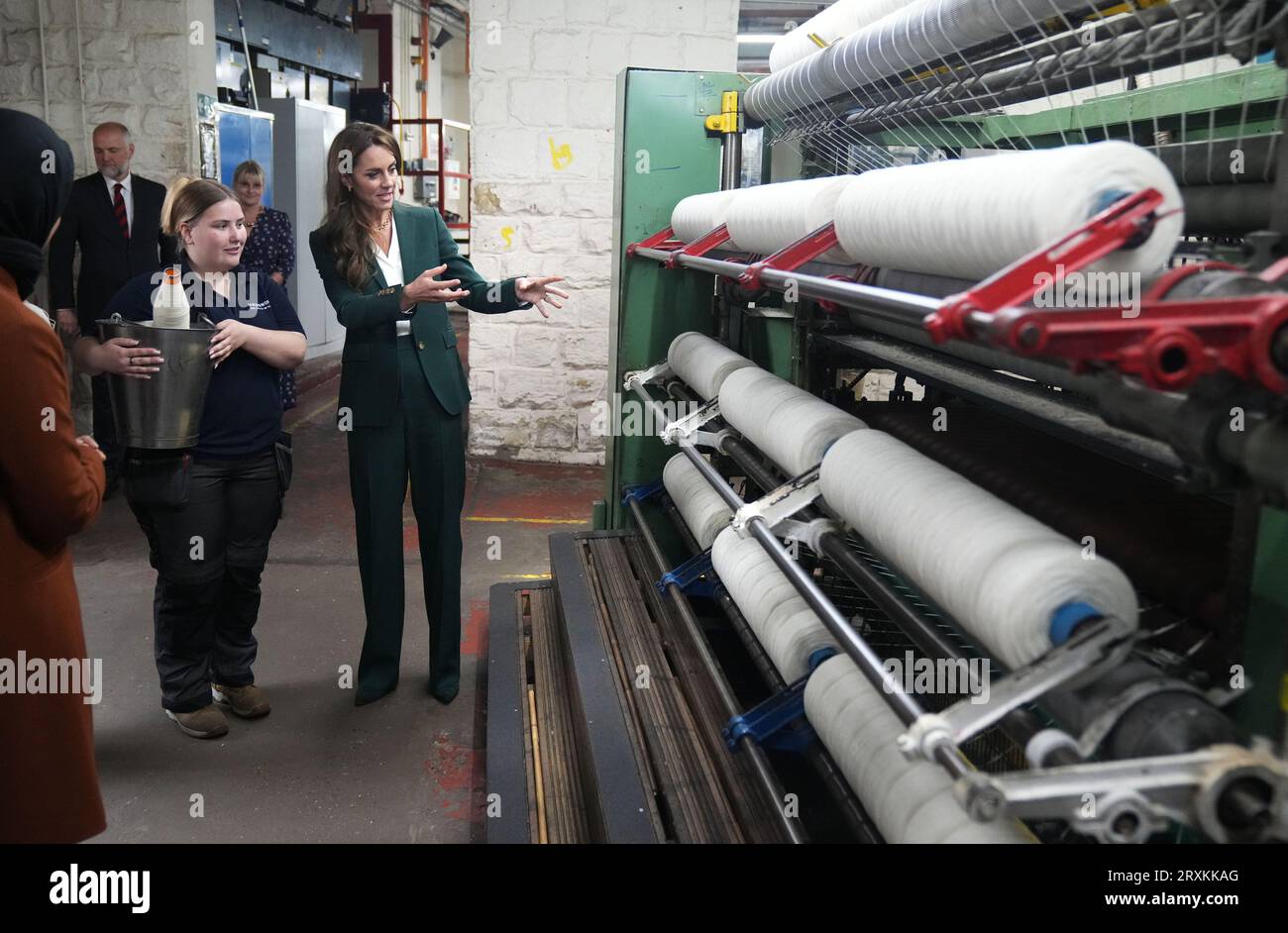 The Princess of Wales during a visit to AW Hainsworth in Leeds, a ...