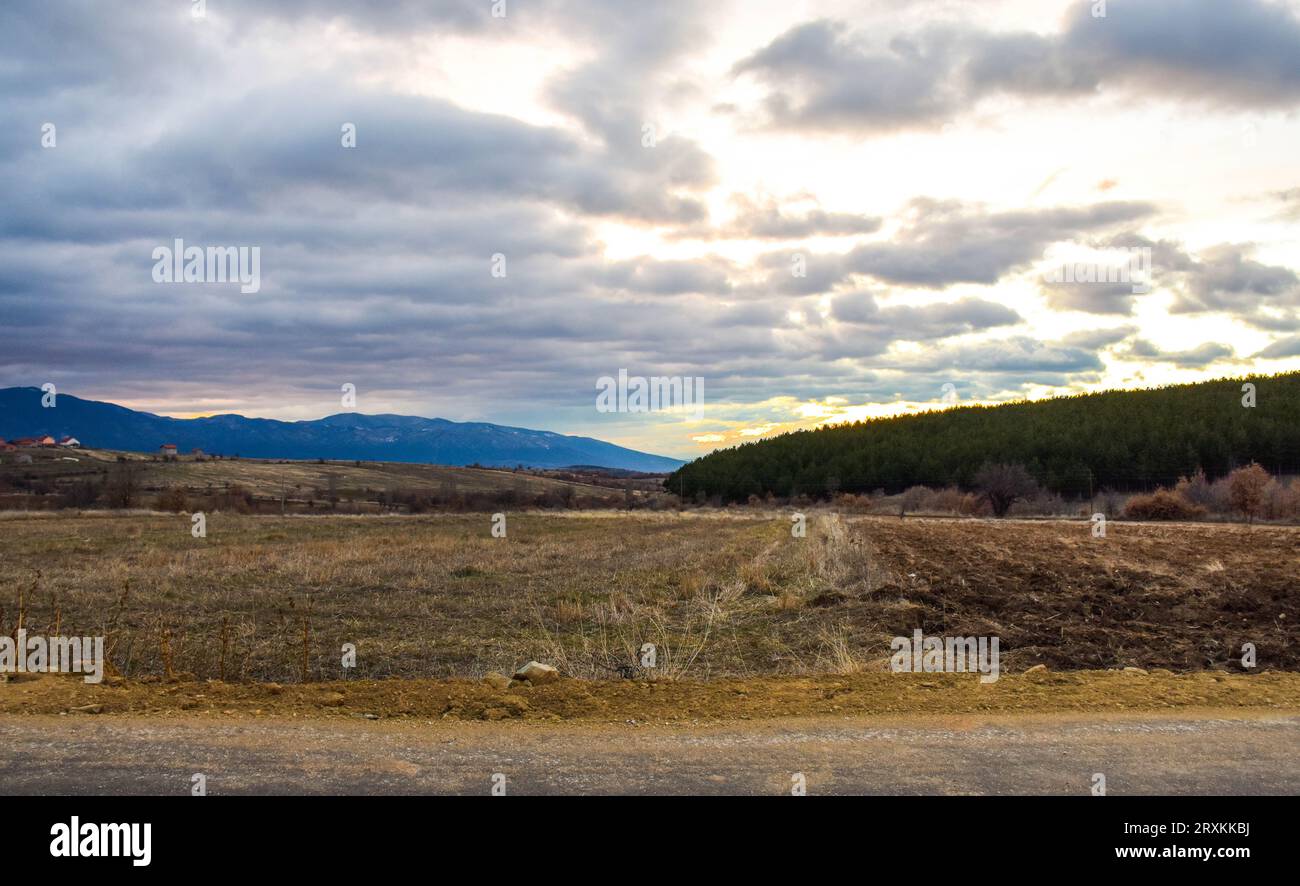 Landscape and fields in autumn, Vinicka Krsla, Vinica Macedonia Stock ...