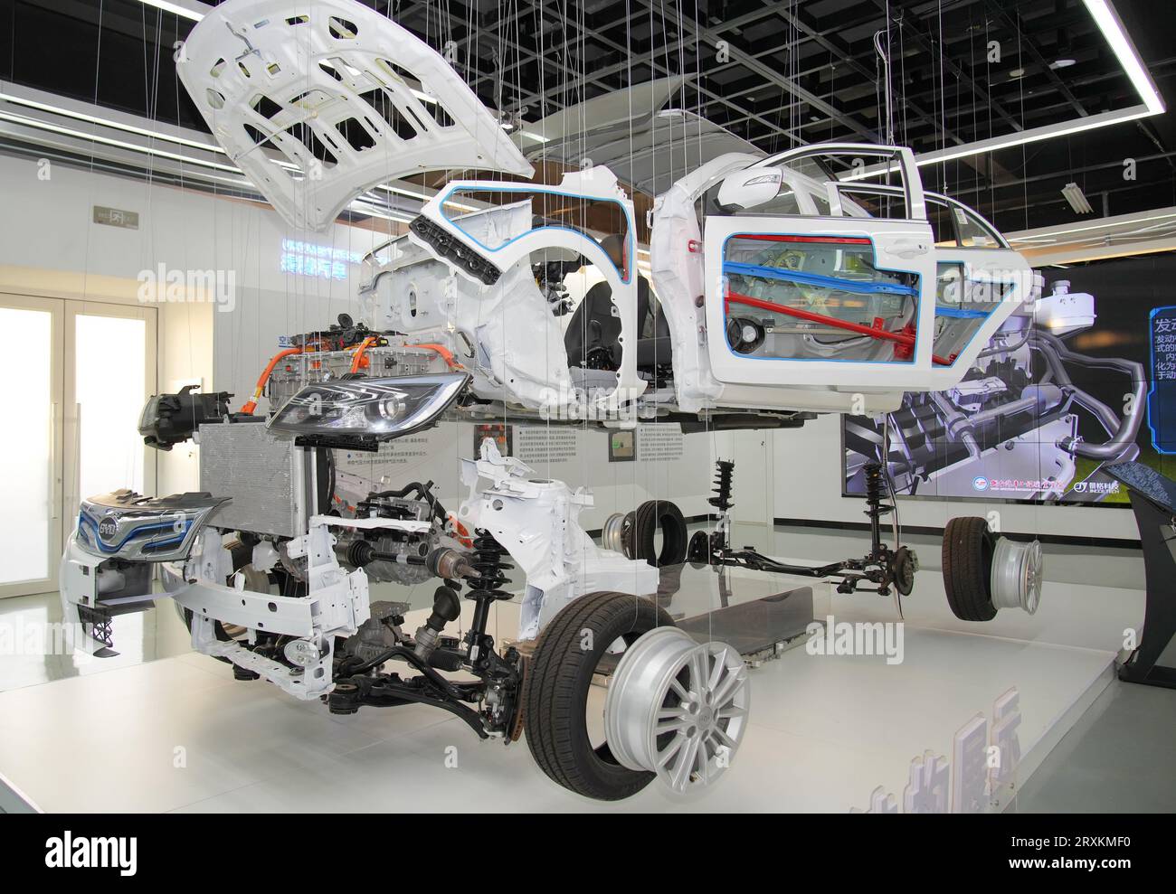 YANTAI, CHINA - SEPTEMBER 8, 2023 - (FILE) The structure of a BYD electric vehicle is displayed ...