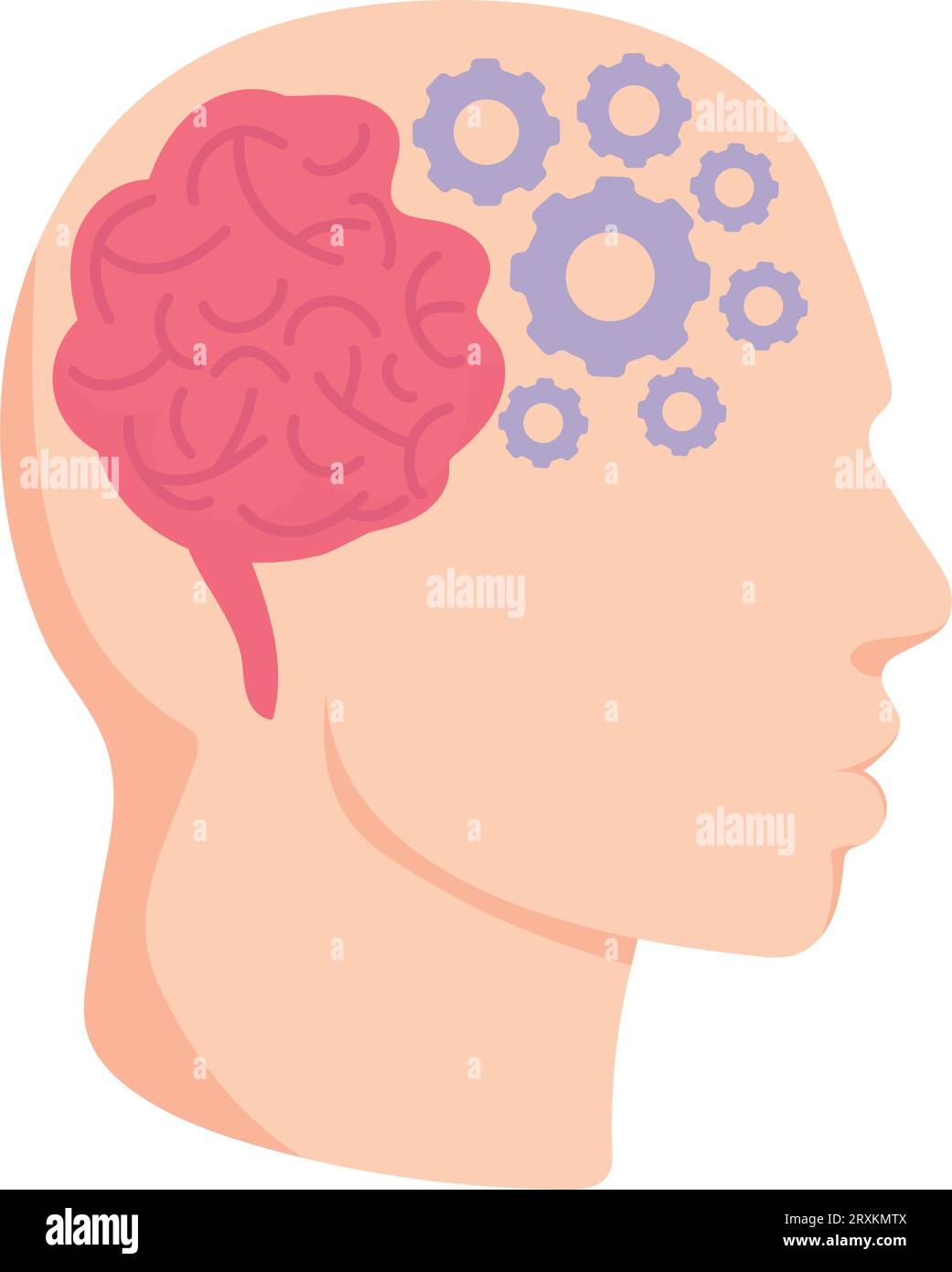 profile brain process Stock Vector Image & Art - Alamy