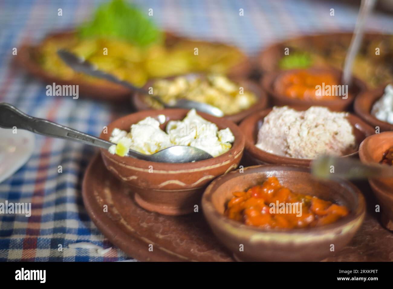 Pepper, White cheese, brandy, sauce, traditional food Osogovo Mountains ...