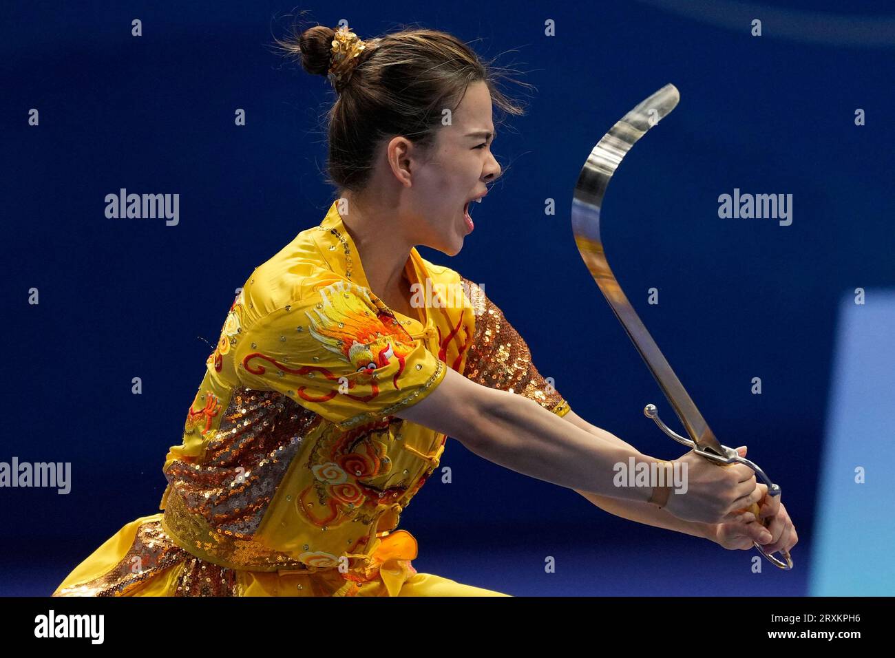 Malaysia's Tan Cheong Min performs at the Wushu Women's Nandao ...