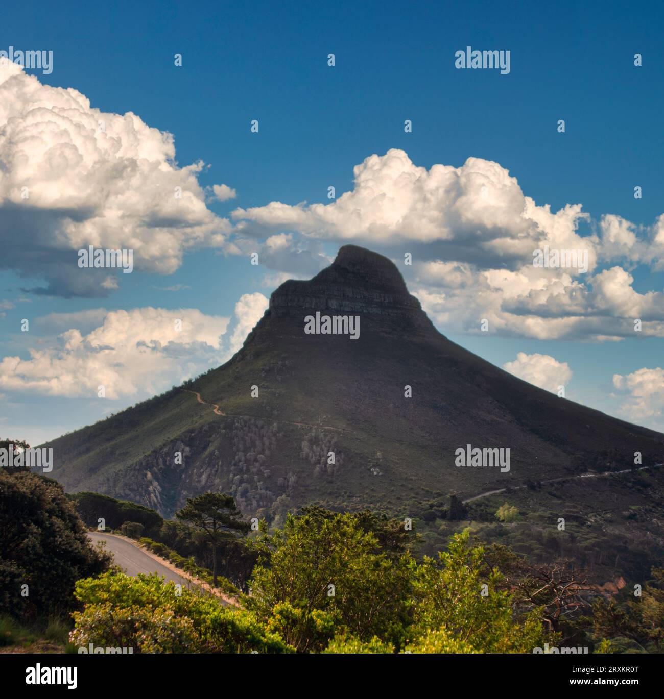 cape town table mountain side view ,natural environment and road going ...