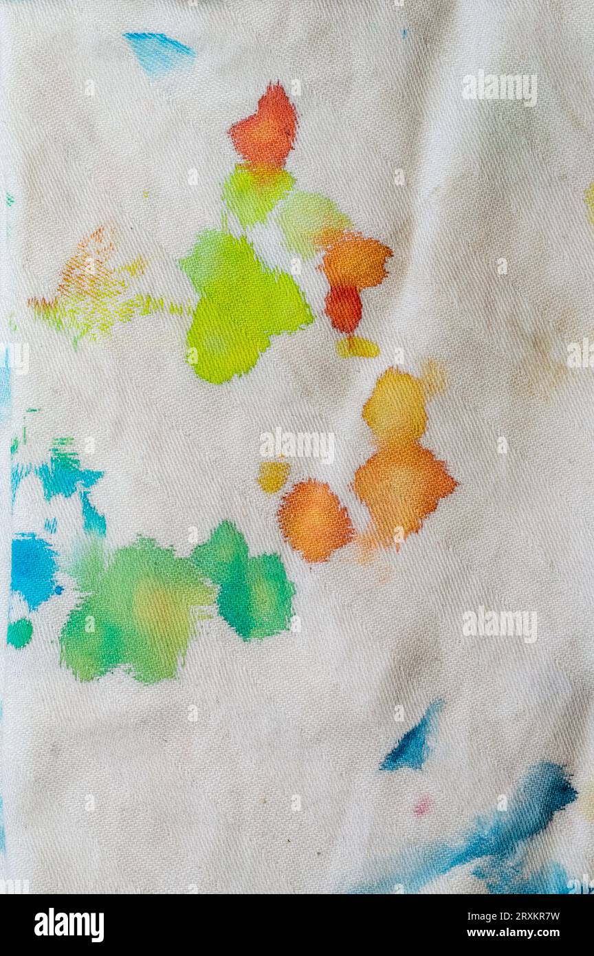 paint spots on white cloth Stock Photo - Alamy
