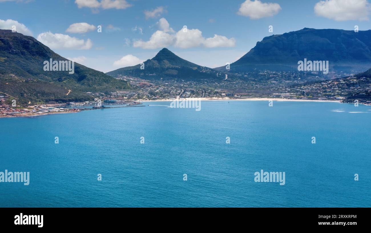 cape town, table mountain, aerial view of the city from the ocean Stock ...