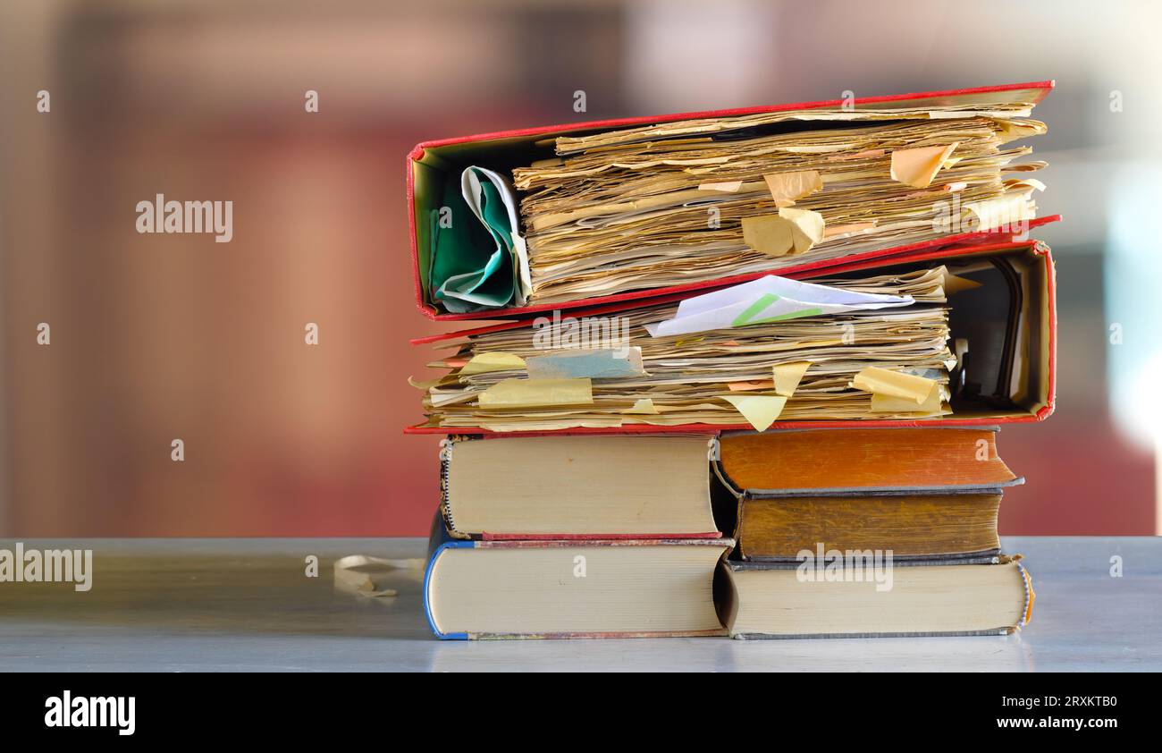 messy file folders,red tape, bureaucracy,aministration,business oncept ...