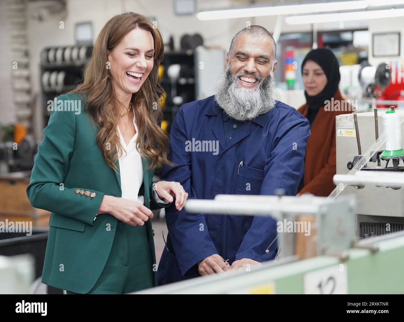 The Princess of Wales during a visit to AW Hainsworth in Leeds, a ...