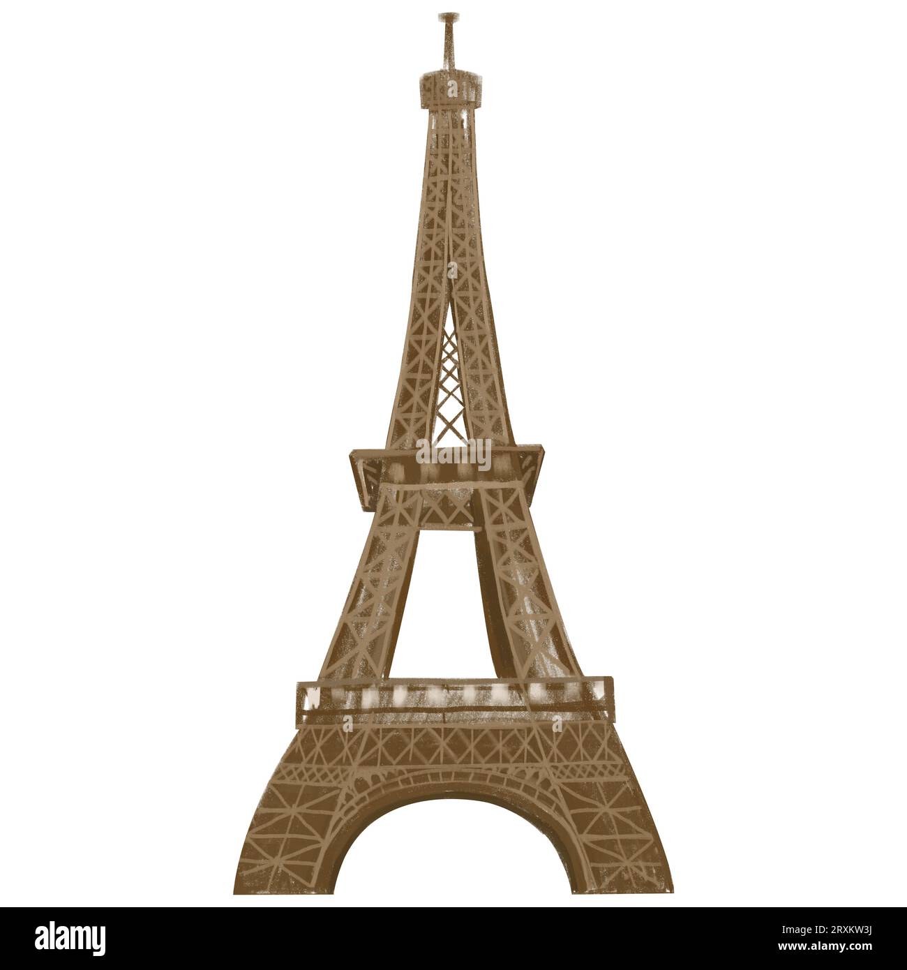 Hand drawn eiffel tower isolated on white background. Drawing of a ...