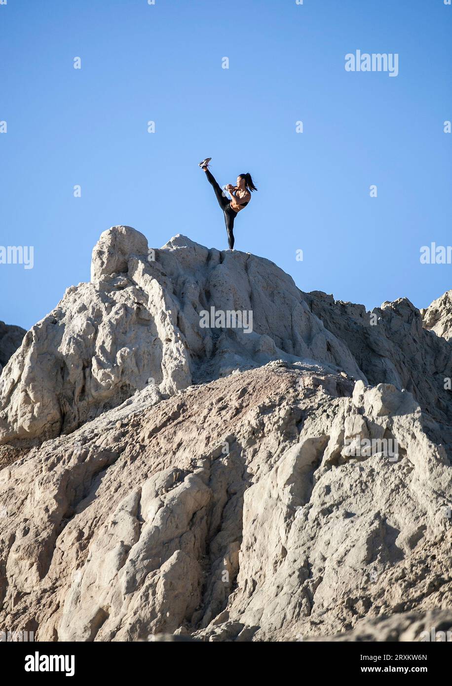 Young woman exercising martial arts hi-res stock photography and images ...