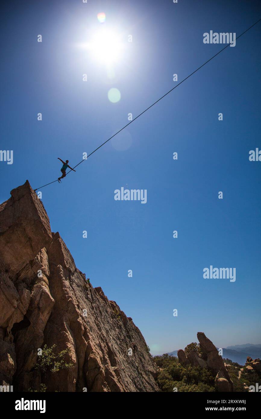 Tightrope walking mountain hi-res stock photography and images - Alamy