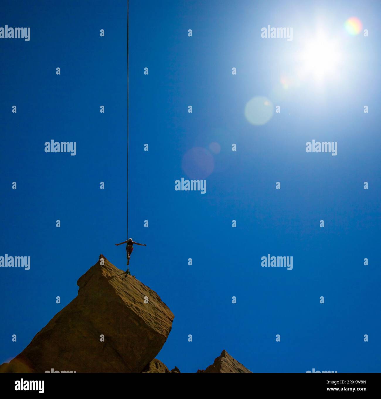 Tightrope walking balance mountain hi-res stock photography and images ...