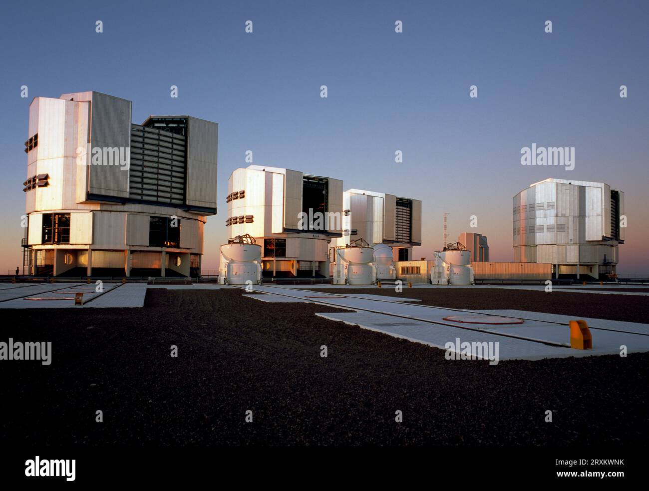 The Very Large Telescope platform during sunset at Paranal Observatory ...
