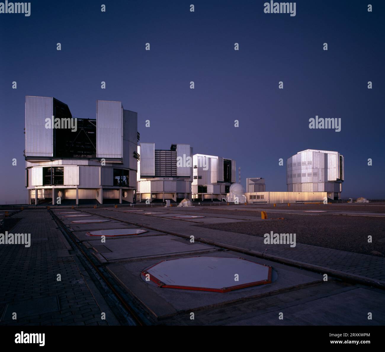 The Very Large Telescope platform during sunset at Paranal Observatory ...