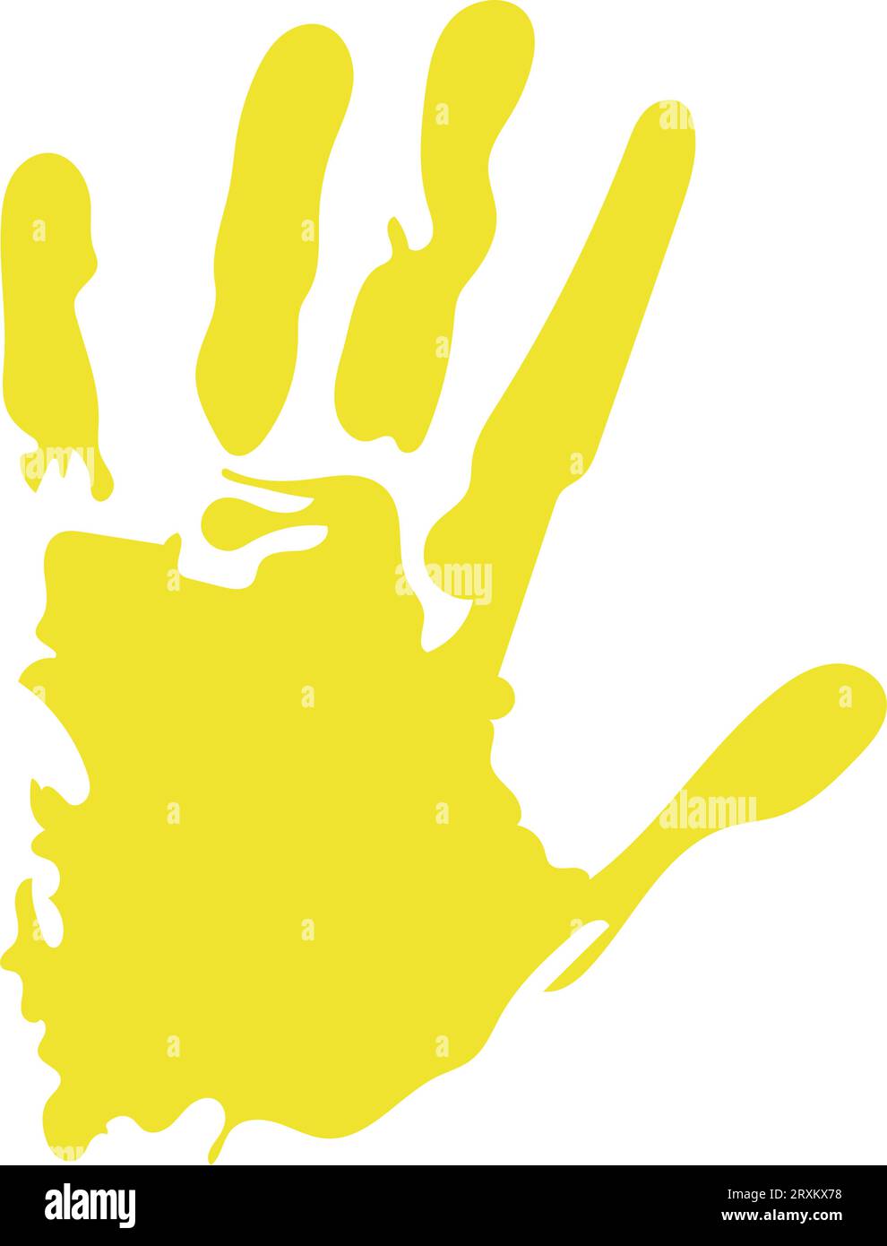 handprint paint color yellow Stock Vector Image & Art - Alamy