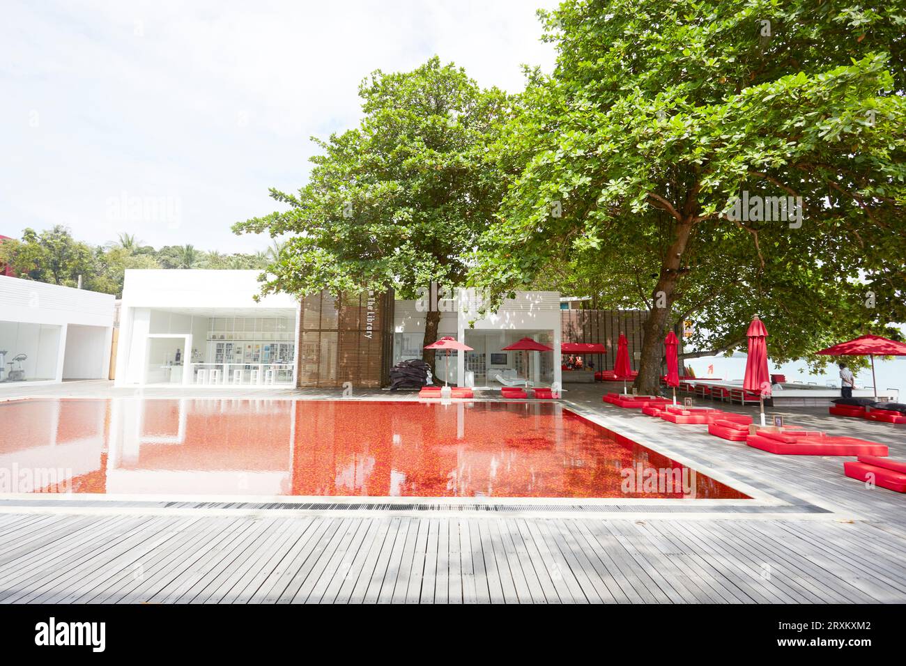 Red tiled swimming pool in Ko Samui, Thailand Stock Photo - Alamy