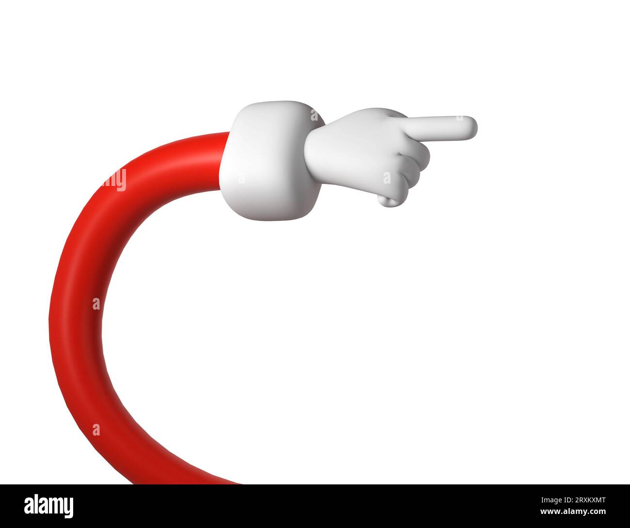 Cute cartoon 3D hand of Santa Claus Christmas icon show push one finger ...
