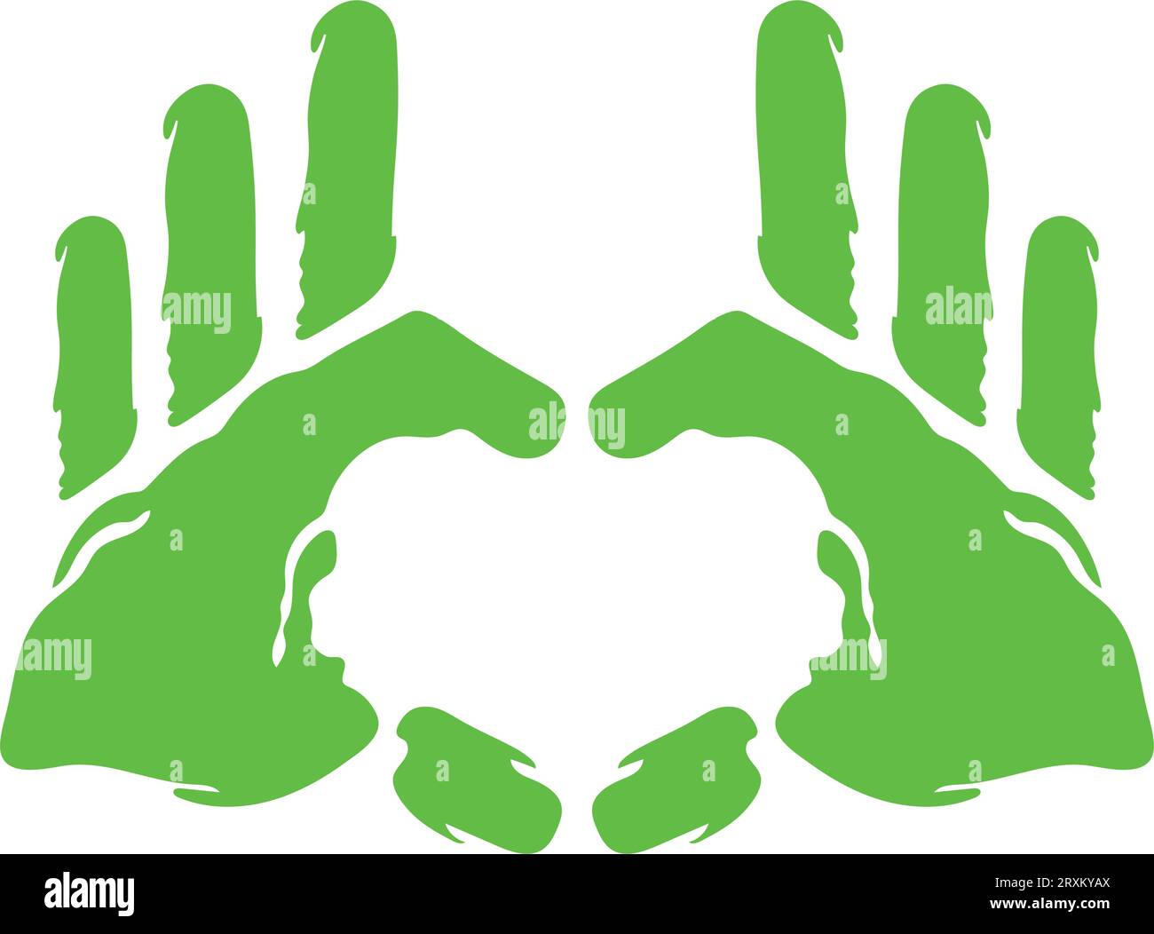 Handprint with heart Stock Vector Images - Alamy