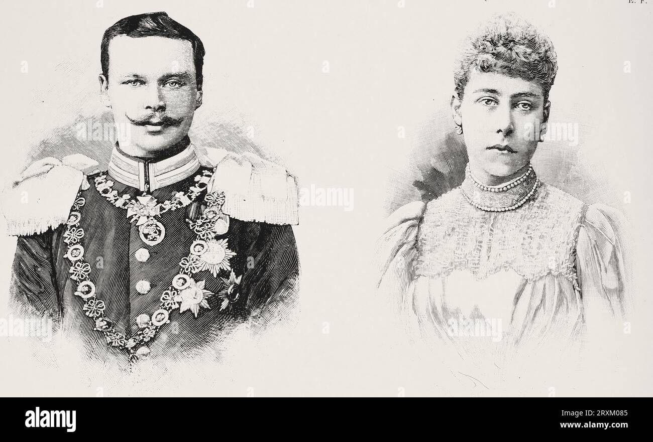 Mariage du Grand-Duc de Hesse avec la princesse Victoria Melita de Saxe ...