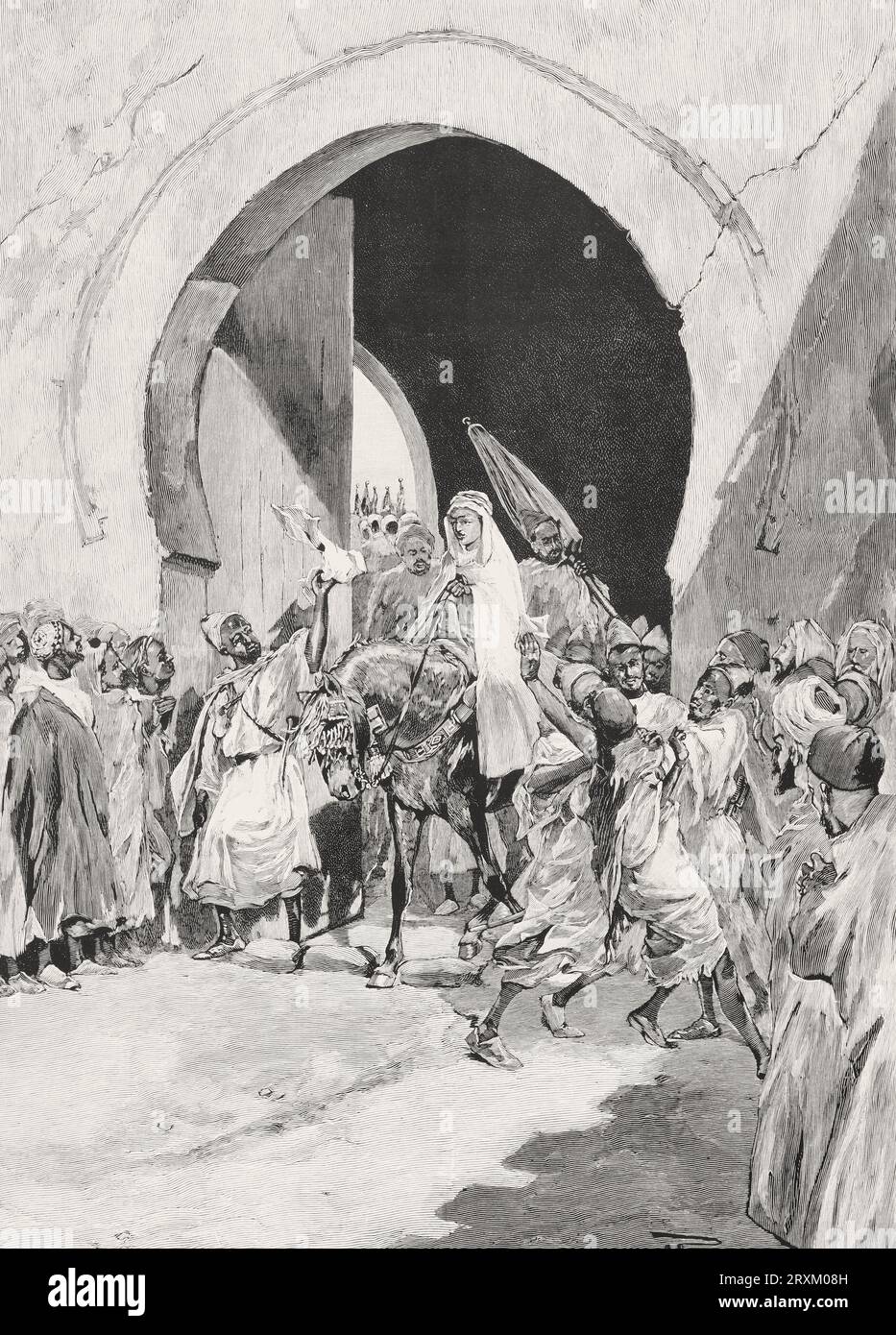 Entrée dans l'enceinte de fez de l'empereur abdelaziz - Entrance to the ...