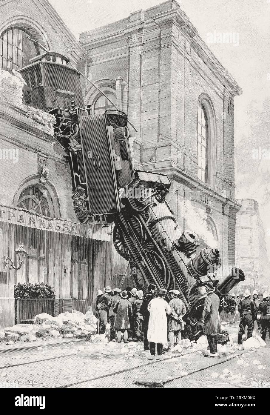 L'accident de la gare Montparnasse (d'après une photographie) - The ...