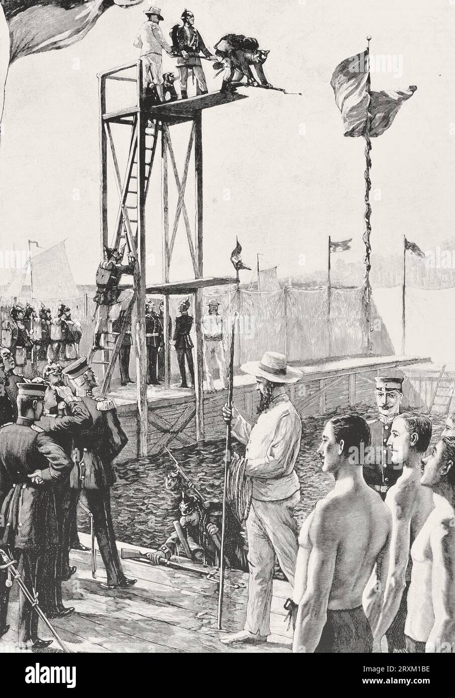 Les exercices de natation avec armes et bagages dans l'armée allemande ...