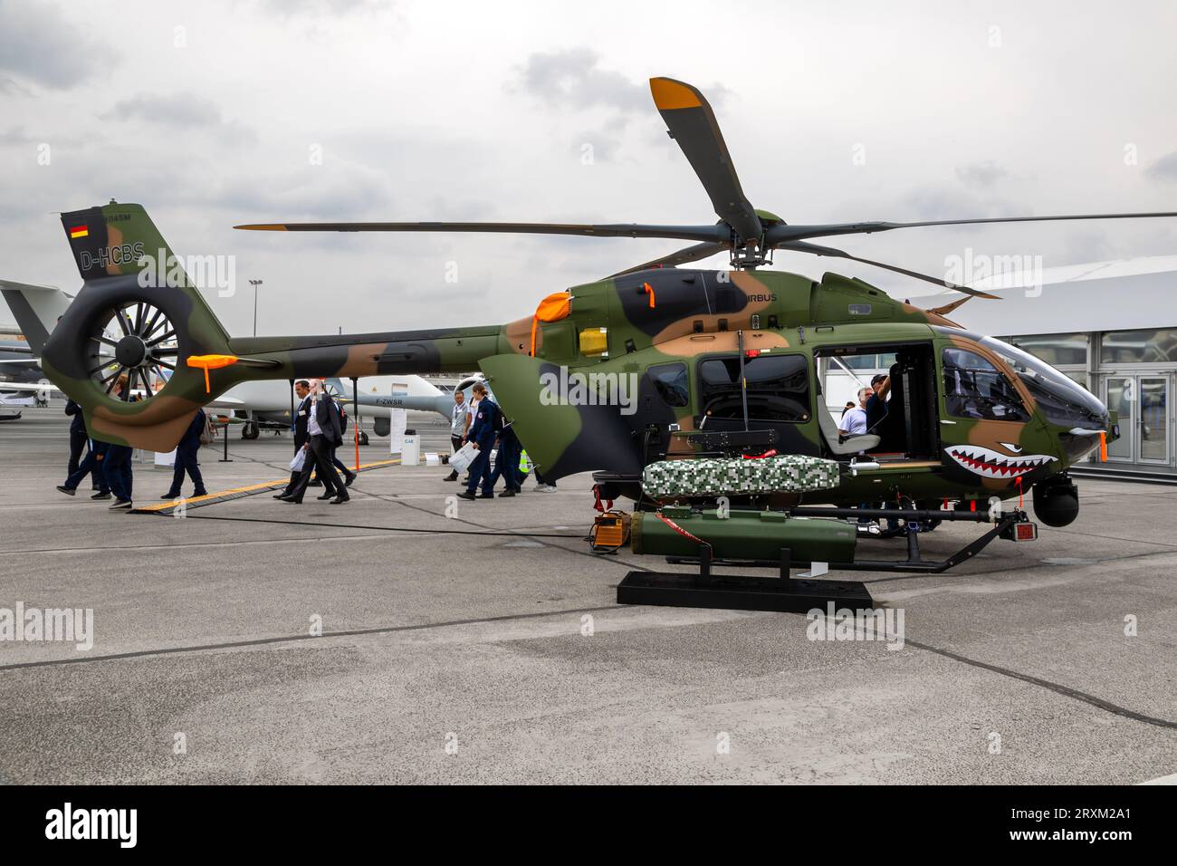 Airbus Helicopters H145 (H145M) helicopter on the tarmac of Le Bourget Airfield during the Paris ...