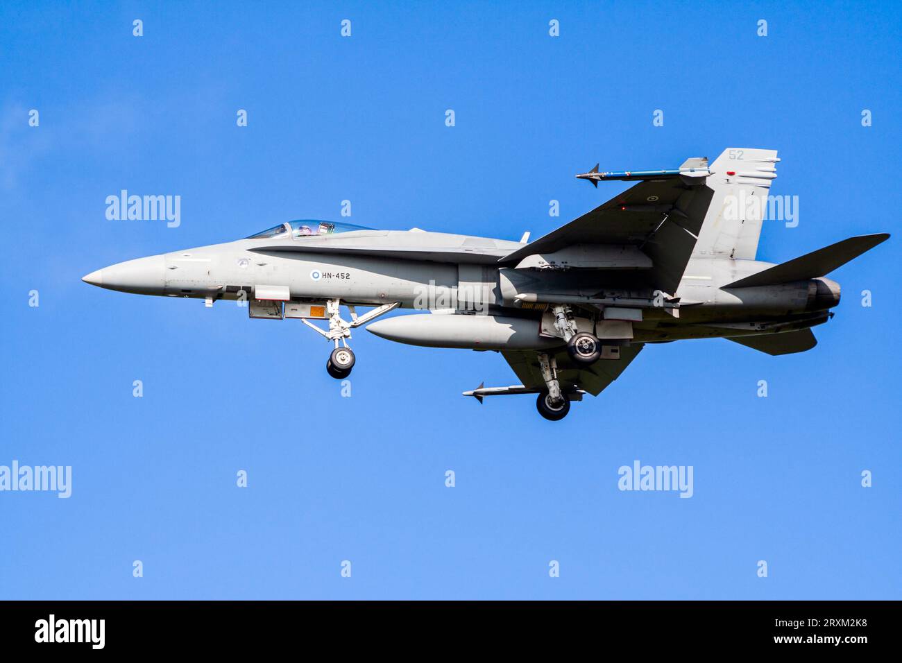 Finnish Air Force F/A-18C Hornet jet attack aircraft arriving at ...