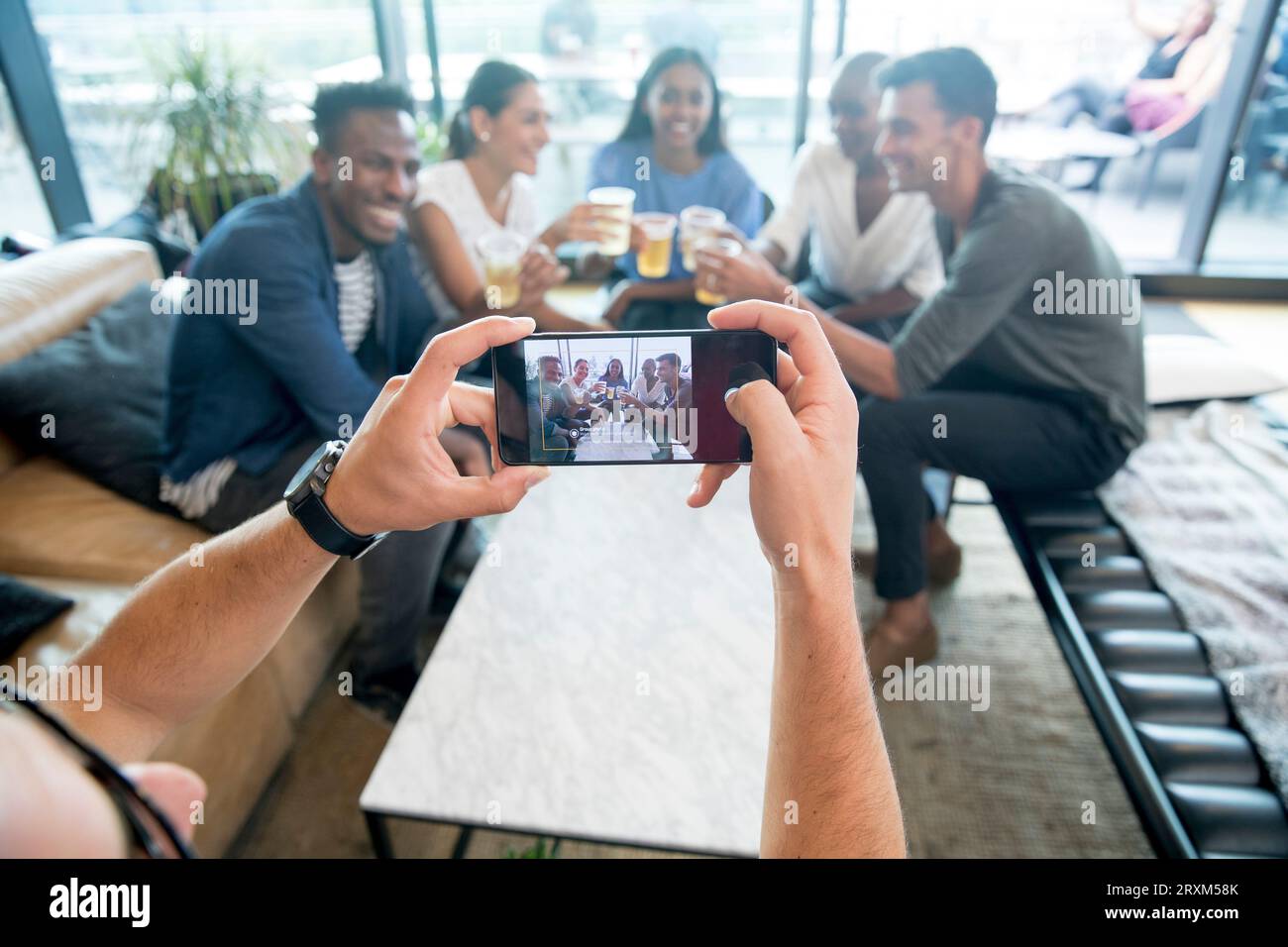Gathering six office colleagues hi-res stock photography and images - Alamy