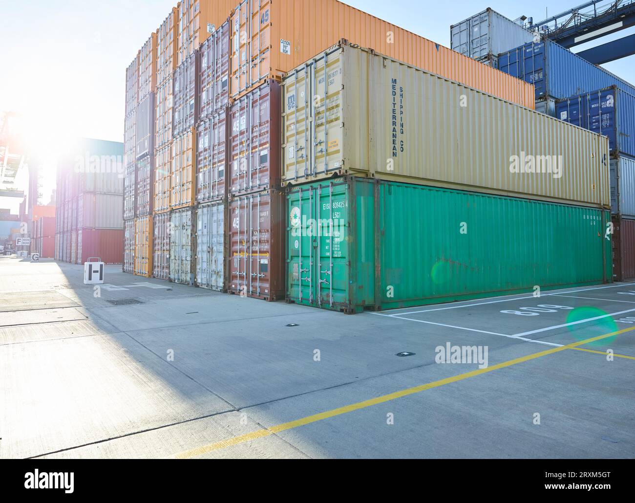 Container stacks at Port of Felixstowe, England Stock Photo - Alamy