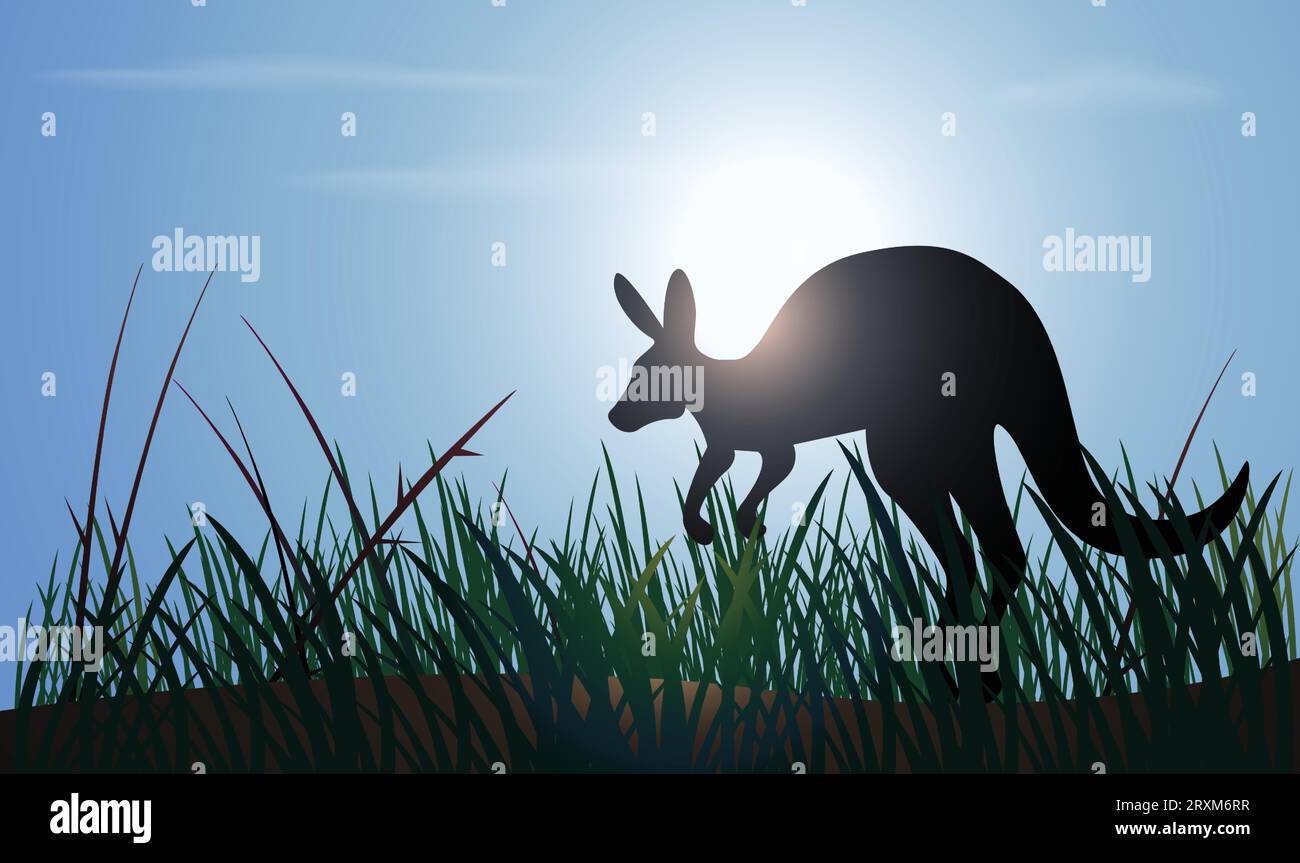 kangaroo design silhouette. Hand drawn minimalism style vector ...