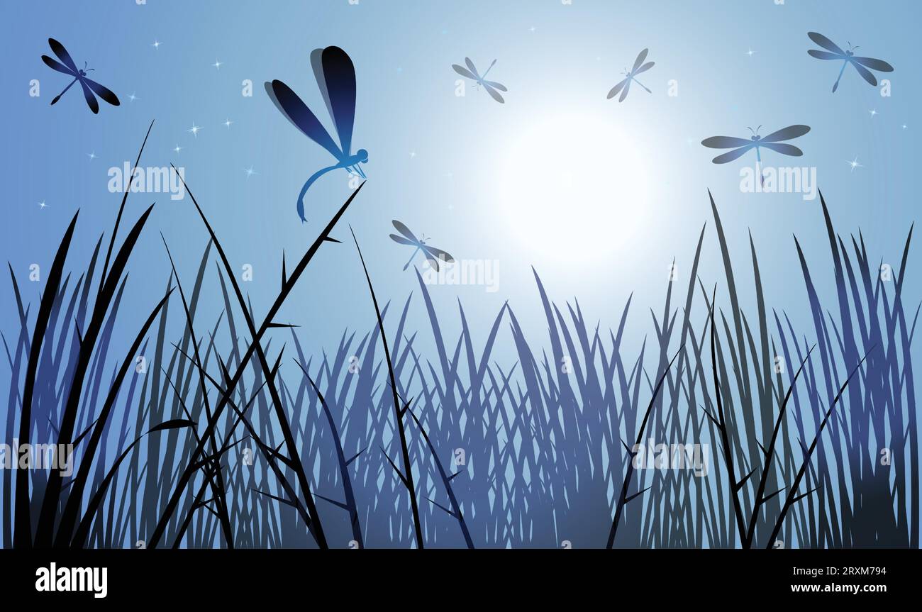 dragonfly design silhouette. Hand drawn minimalism style vector ...