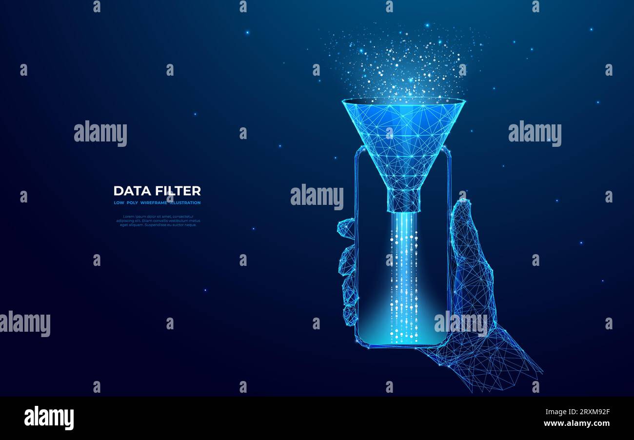 Digital Sales Funnel on a phone screen in a human hand Stock Vector ...