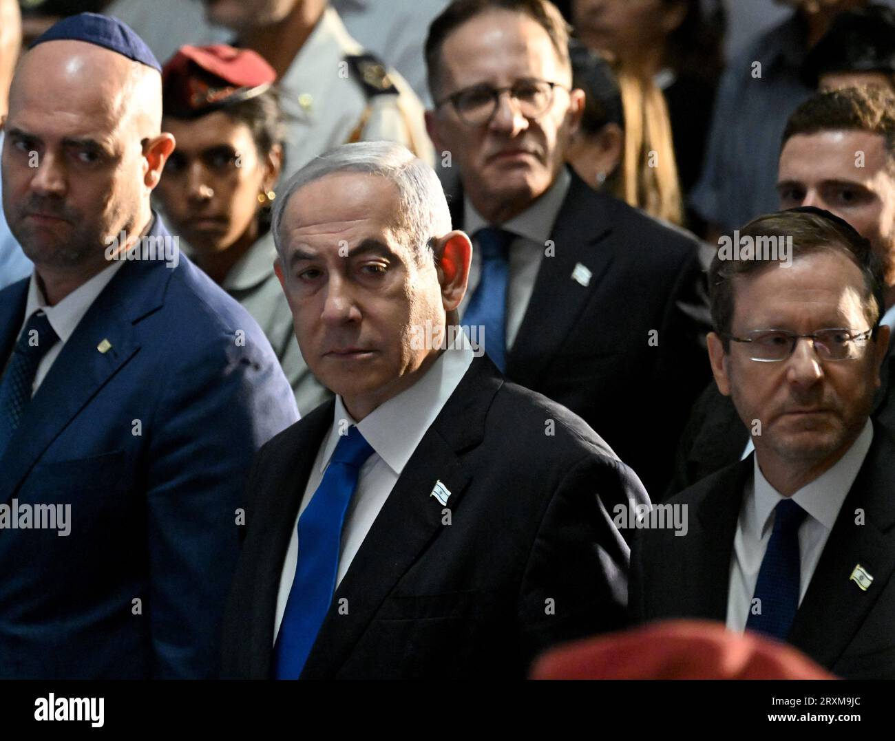 Jerusalem, Israel. 26th Sep, 2023. (C) Israeli Prime Minister Benjamin ...